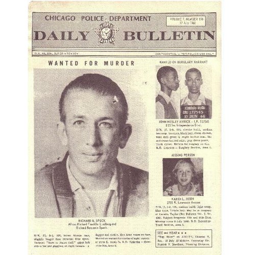 rare Chicago Police Daily Bulletin July 17, 1966—RICHARD SPECK Wanted ...