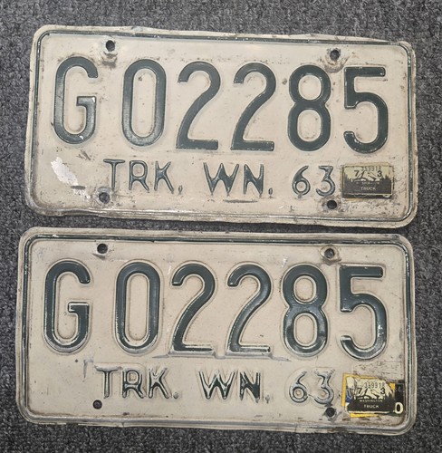 1963 1970 1971 1972 1973 Stickers Washington State Truck License Plates ...