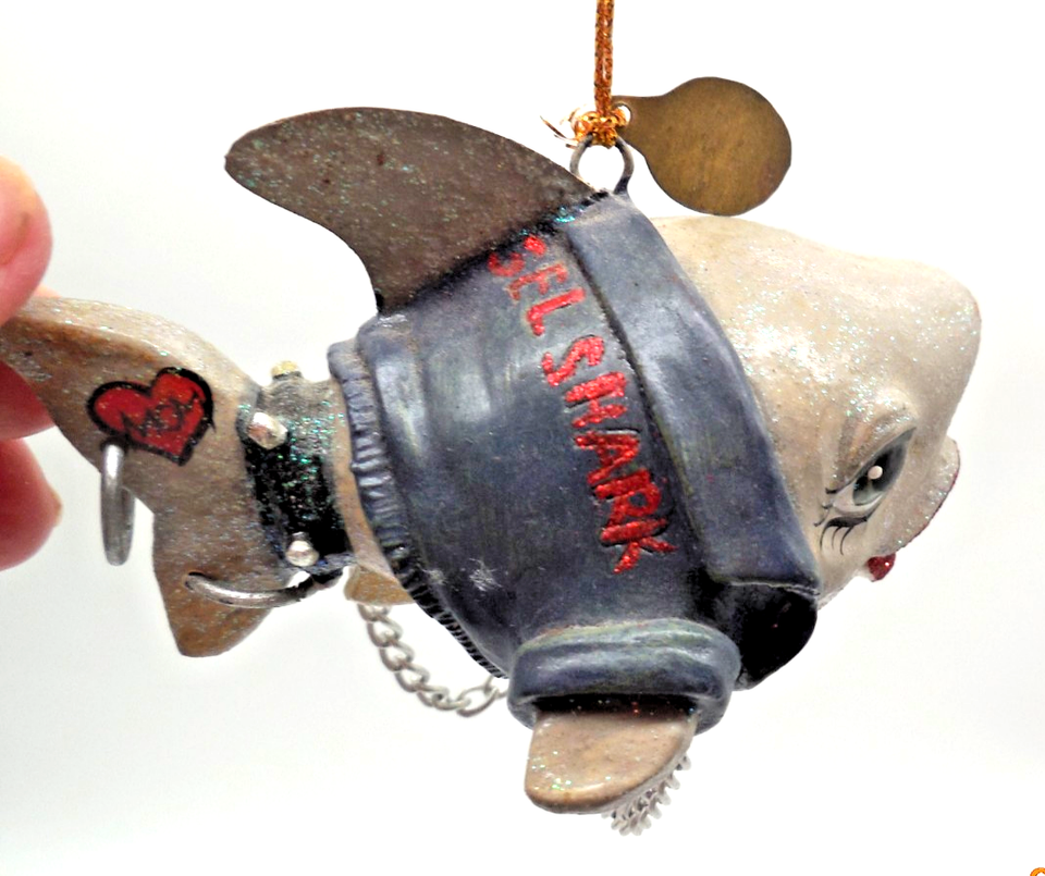 Katherines Collection Kissing Fish Ornament Hells Angel Shark | eBay