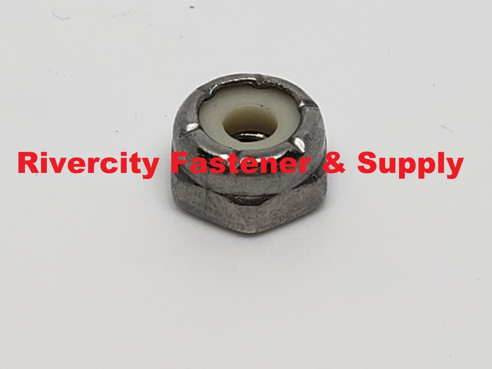 (100) 4-40 Nylon Insert Lock / Stop / Nuts / Nylocks Stainless Steel 4/ ...