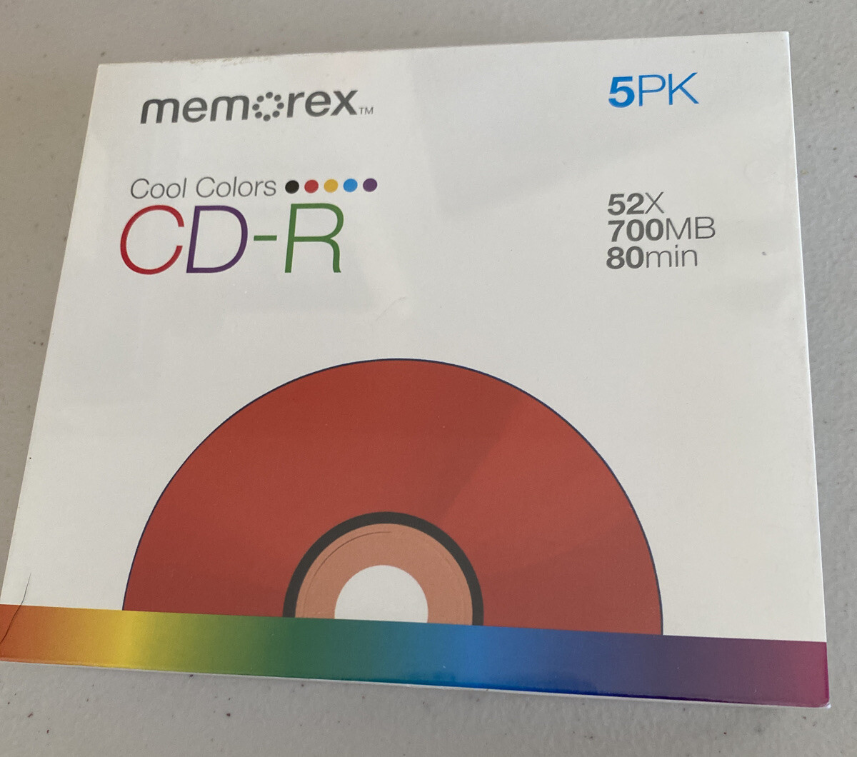 BRAND NEW SEALED Memorex Cool Colors CD-R 52X 700MB 80 min (5 Pack) | eBay