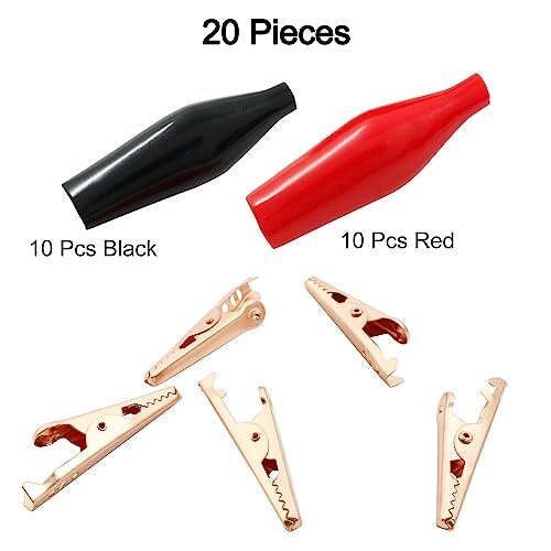 20pcs Insulated Alligator Clips Heavy Duty Alligator Clamps 40A Copper ...