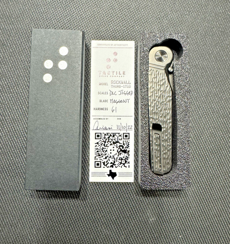 Tactile Knife Co. Exclusive Rockwall Black Jigged Titanium Magnacut DLC ...