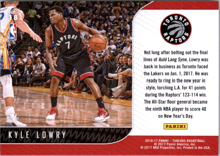 2016-17 Panini Threads Front-Row Seat Century Proof Holo Card #18 Kyle ...