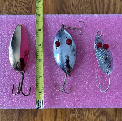 Vintage Fishing Spoon Lures Little Cleo Hofscheinder Red Eye Weedless ...