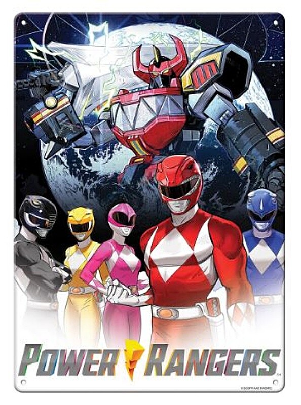 Mighty Morphin Power Rangers Group Image Metal Sign Poster 8.25 x 11.5 ...