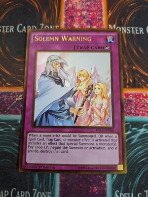 Yu-Gi-Oh! TCG Solemn Warning PGL2-EN068 Gold Rare 1st Edition Near Mint ...