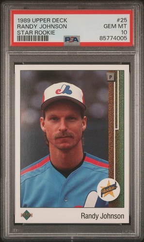 Graded 1989 Upper Deck Randy Johnson #25 Star Rookie Rookie Baseball ...
