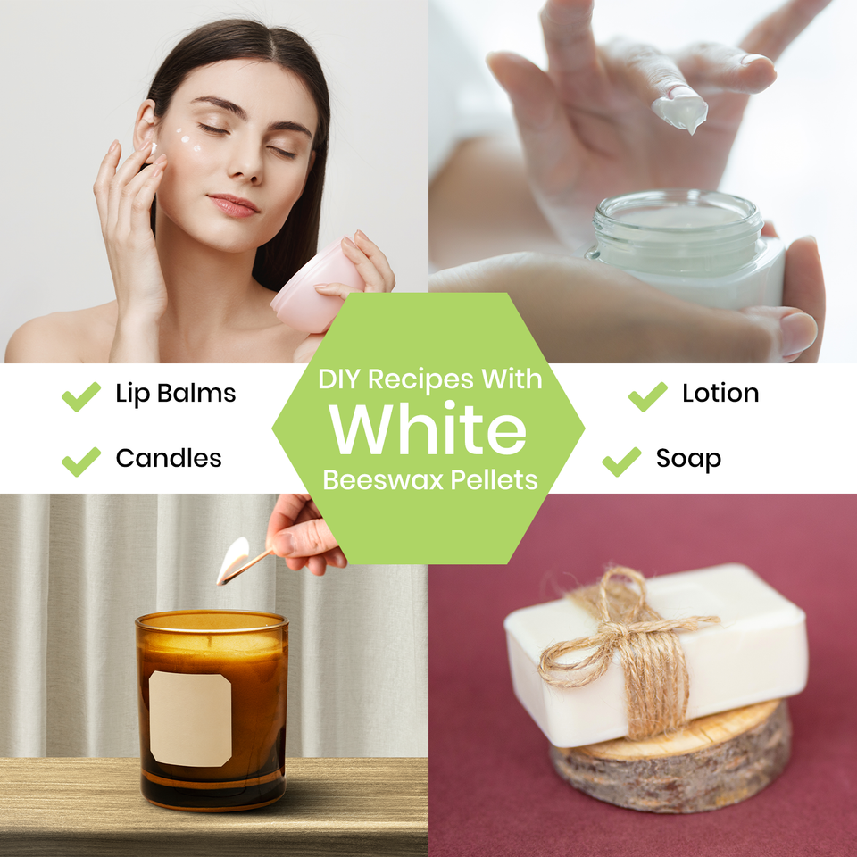 White Beeswax Pastilles Beads 100% Pure & Natural Made in USA Bulk 23 ...