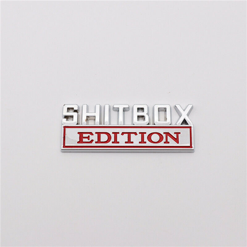 2X SHITBOX EDITION 3D Emblem Decal Badge Stickers For Universal Car Red ...