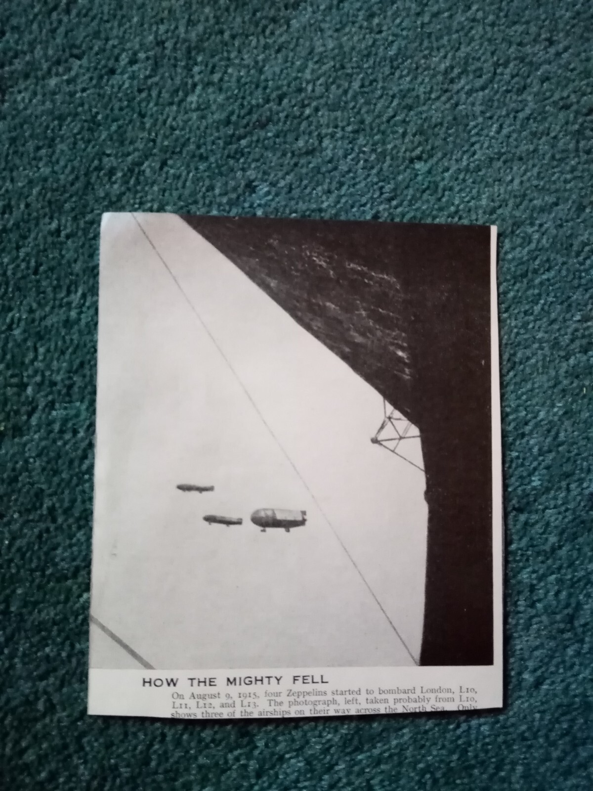 Di24 Epheme 1930s picture ww1 1915 zeppelin raid l10 l12 l12 | eBay UK