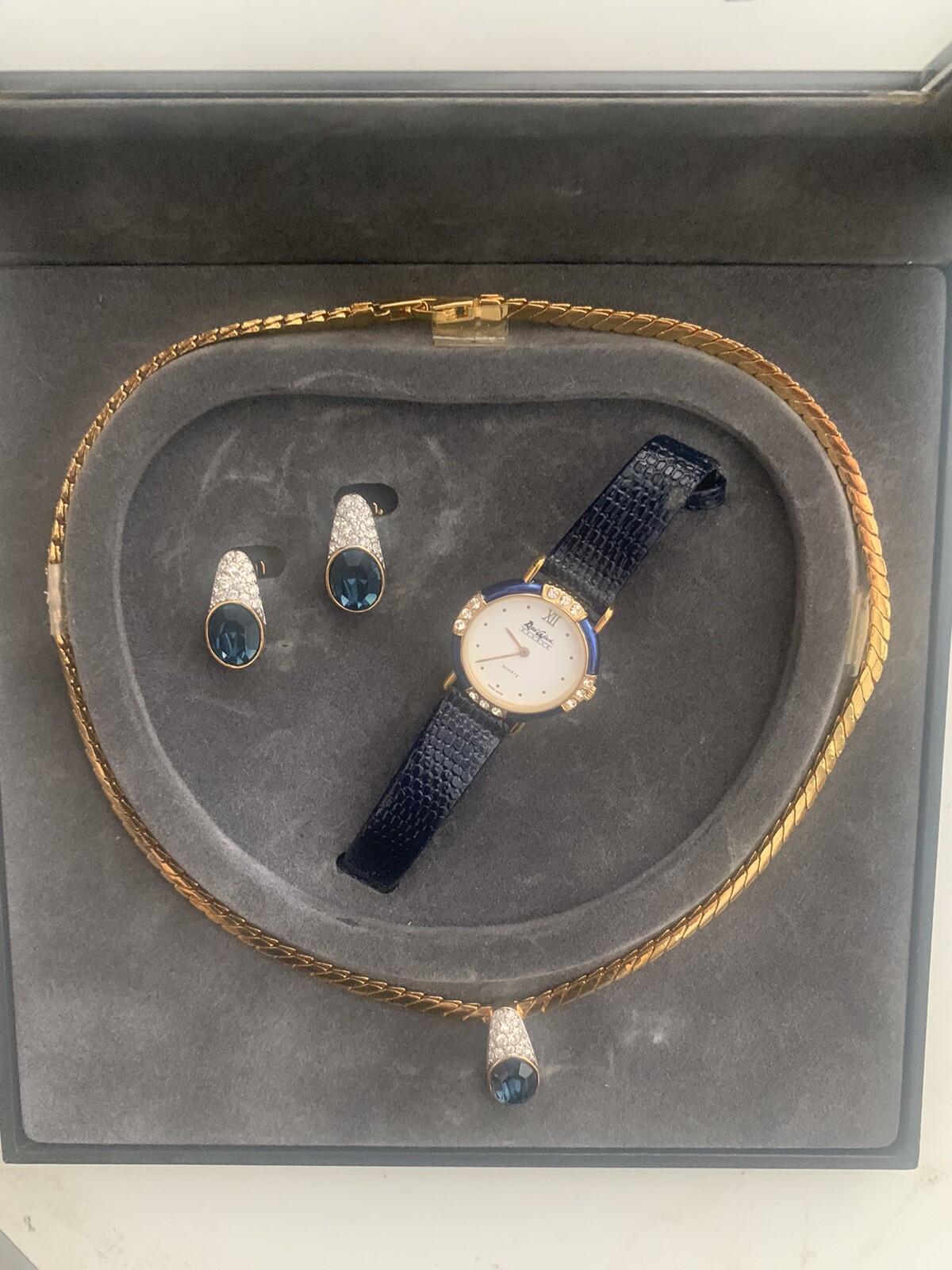 Rene Gerard Swiss Made Watch Earing And Necklace Set - Gem
