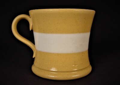 RARE ANTIQUE 1800s AMERICAN LARGE SINGLE WHITE BAND MUG YELLOW WARE ...