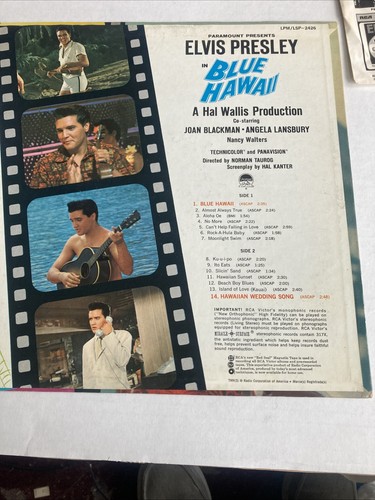 Elvis Presley Vintage Blue Hawaii Record Album LSP-2426 | eBay