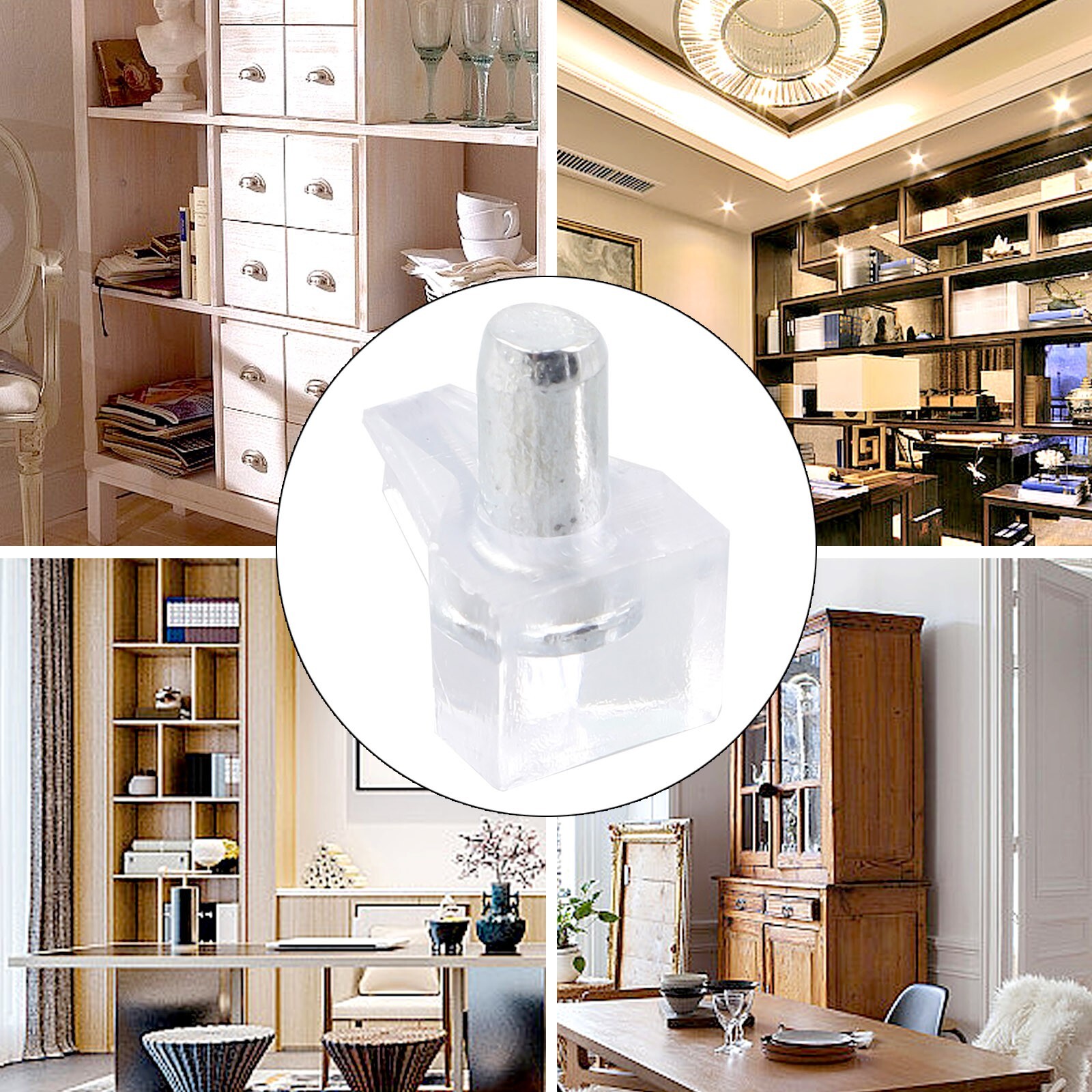 Transparent Shelf Studs for Cabinets Pack of 50 Long lasting ...