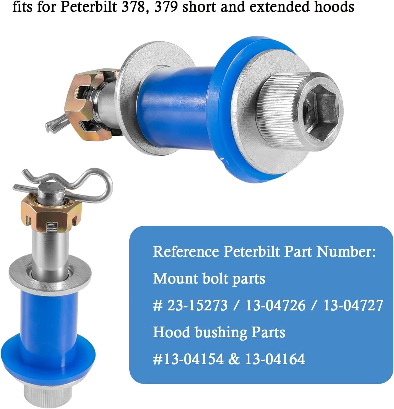 Hood Hinge Pivot Bushing Mounting Bolt Set 13-04154 for Peterbilt 378 ...