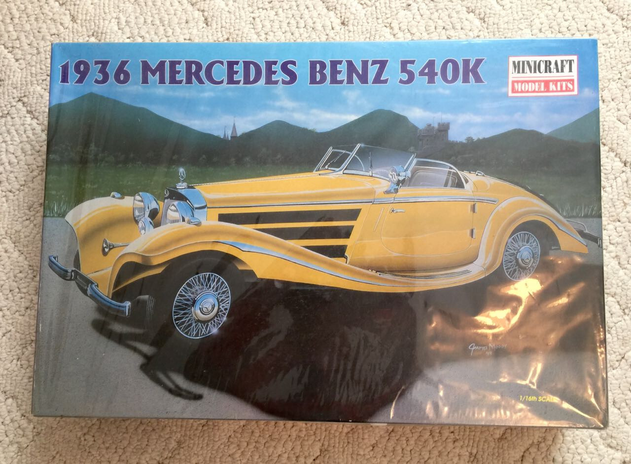 SEALED, RARE Minicraft 1:16 1936 Mercedes-Benz 540K VTG Model Car Kit ...