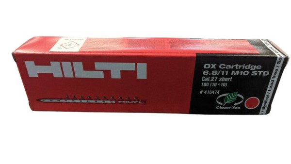 HILTI DX 6.8/11 M10 27 Cal Short Cartridges - Red, Pack of 100 (416474 ...