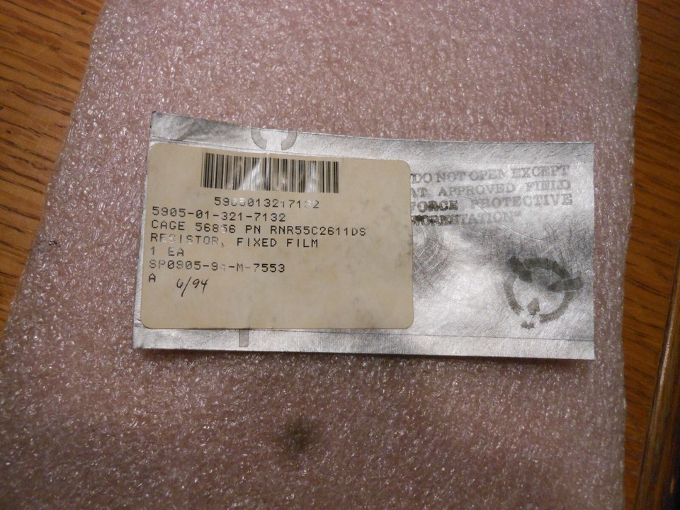 VAMISTOR RESISTOR PART # RNR55C2611DS NSN: 5905-01-321-7132 | eBay