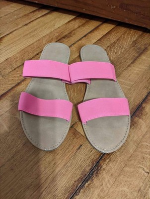 Sunny Feet Size 11 Sandals Double Hot Pink Elastic Straps | eBay