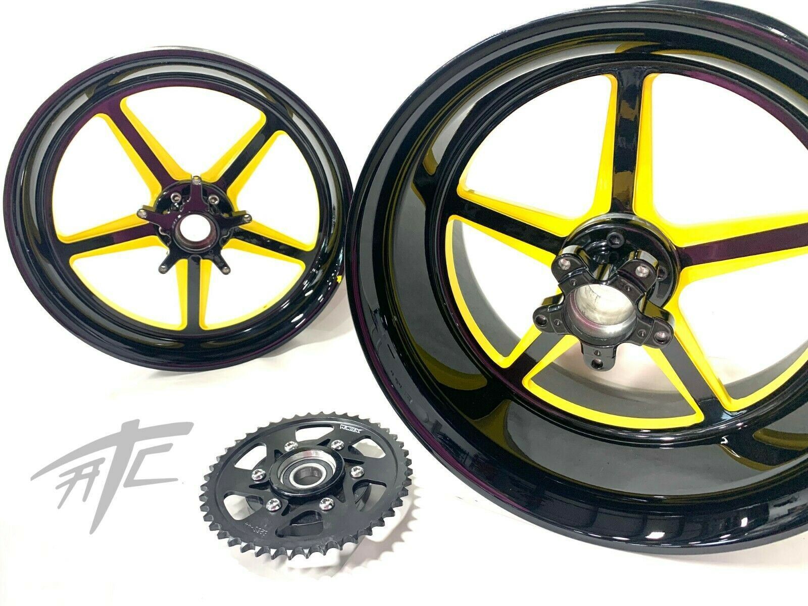 GSXR STOCK SIZE BLACK AND YELLOW ALL STAR WHEELS 2009-2020 SUZUKI GSXR ...
