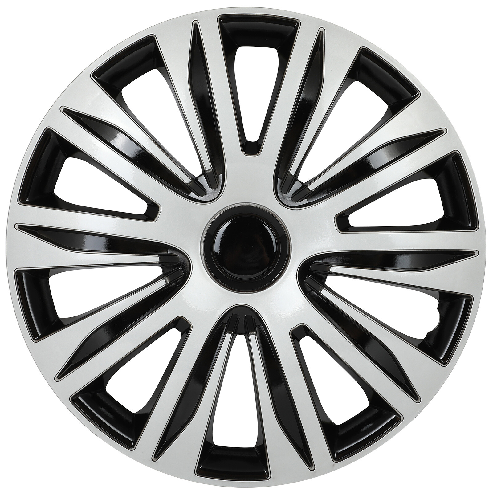 4 Pcs 16 Inch Wheel Hub Caps Black & Silver For All Makes Models Wheel ...