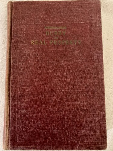 Burby Handbook of the Law of Real Property 1953 West Publishing 2nd ...