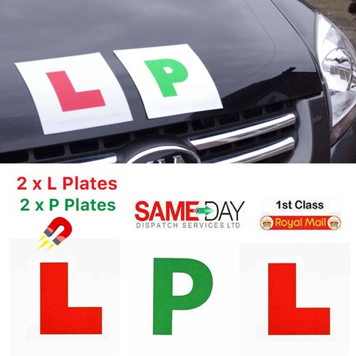 4 x Magnetic L & P Plates Learner New Driver Exterior Car Secure Safe ...