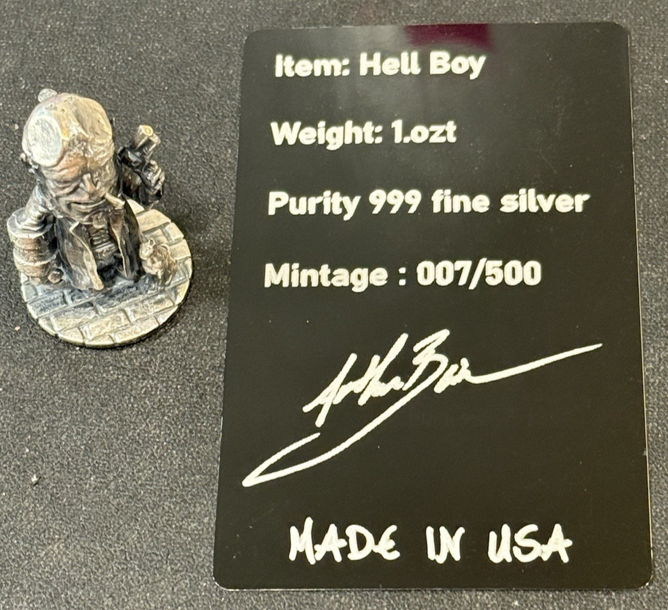 1 Oz .999 Silver AB Custom Silver Hell Boy Half-Demon Hand Poured ...