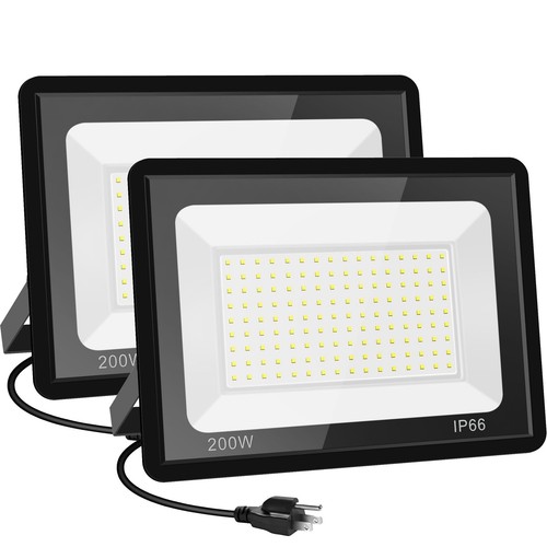 200W LED Flood Light Outdoor, 24000LM Bright Security Light, IP66 ...
