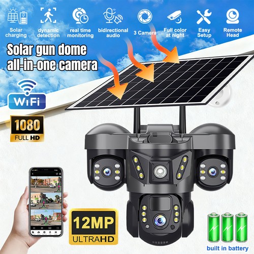 Solar Battery Powered Wireless WiFi Outdoor Pan/Tilt Home Security ...