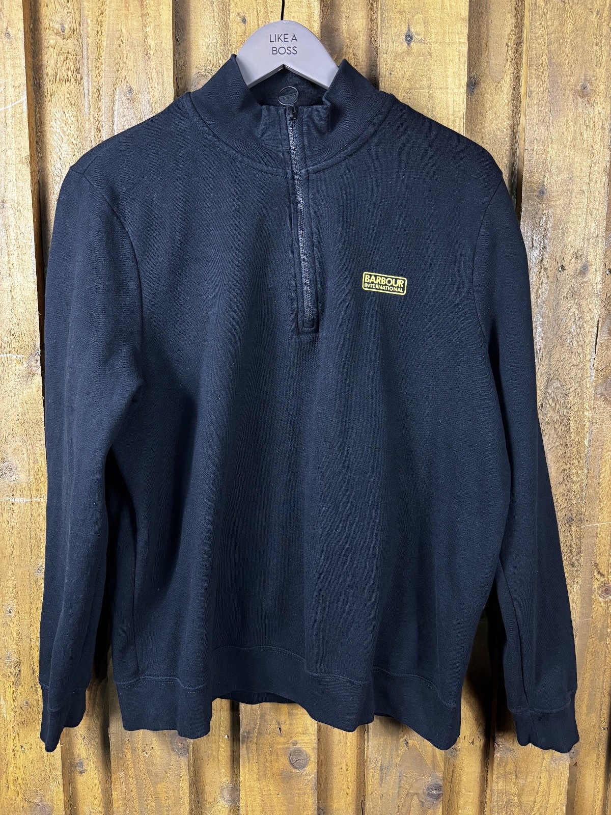 Barbour Jumper Mens XL Black 1/4 Zip 100% Pullover Sweater 0018 | eBay UK