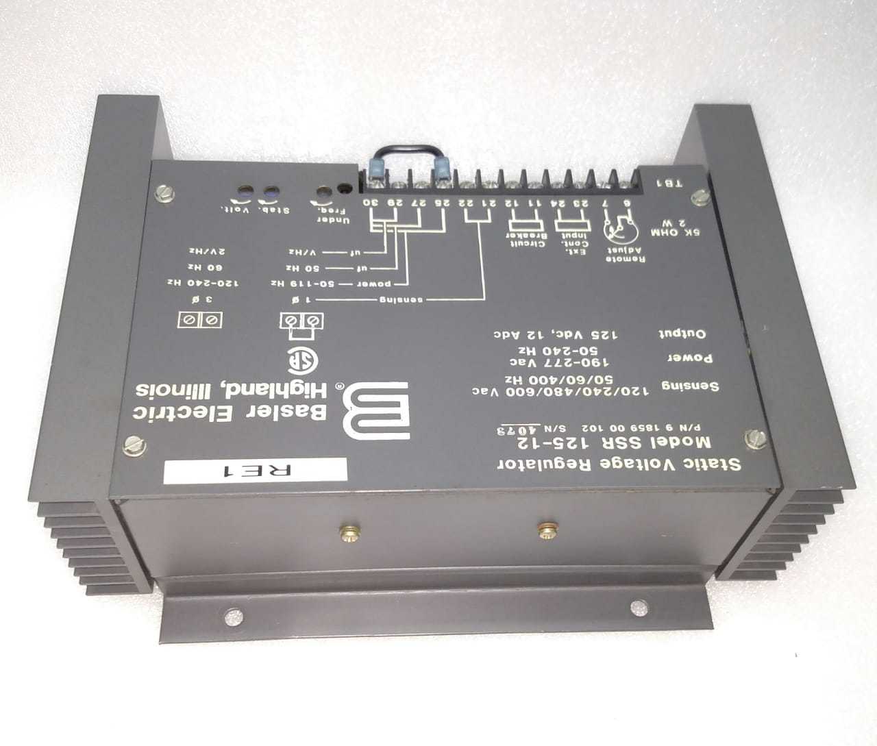 Basler SSR-125-12 PN 9 1859 00 102 Static Voltage Regulator 120/240/480 ...