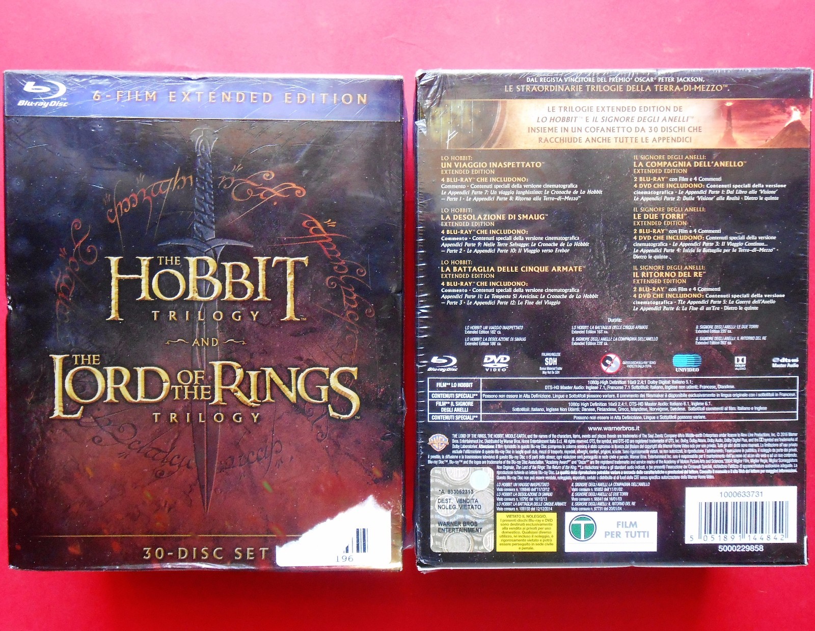 Rare Box Set 30 Disc Set Trilogy The Hobbit the Lord of the Rings blu ...
