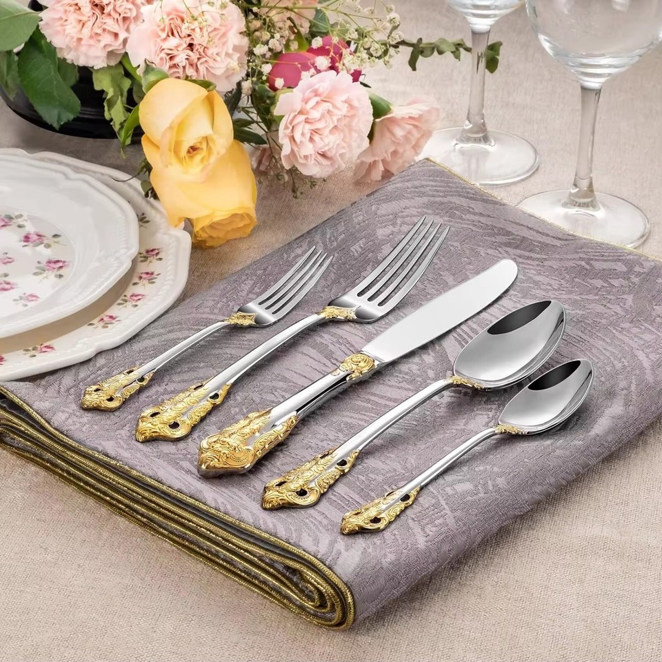 Luxury 30 Pieces Silverware Set, Royal Flatware Set Premium 304 ...