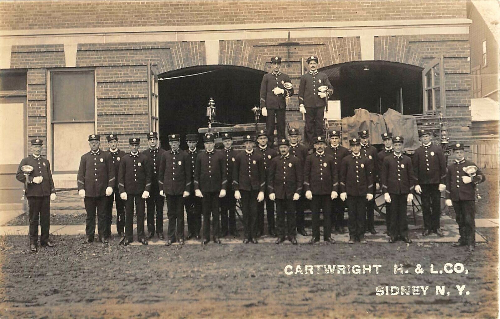 c.1910? RPPC Cartwright H&L Co. Fire Dept. Sidney NY Delaware county | eBay