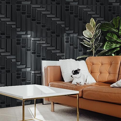 Black 3D Wall Panels Peel and Stick, Black PVC Wall Panels for Matte ...