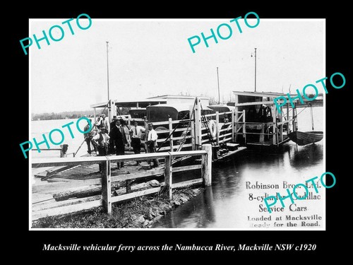 OLD 8x6 HISTORICAL PHOTO OF MACKSVILLE NSW THE NAMBUCCA RIVER CAR FERRY ...