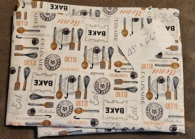 ROBERT KAUFMAN GOURMET KITCHEN FABRIC COTTON KITCHEN THEME 45" X 66" | eBay