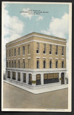 pk05137:Postcard-Vintage View New Home Commercial Savings Bank,Adrian ...