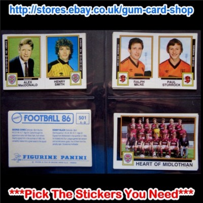 PANINI FOOTBALL 86 (STICKERS 500 - 574) (GOOD) *SELECT THE STICKERS YOU ...