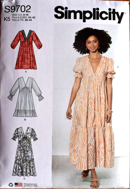 SIMPLICITY PATTERN 9702 EMPIRE DRESSES MISSES SIZES 8 10 12 14 16 UNCUT ...