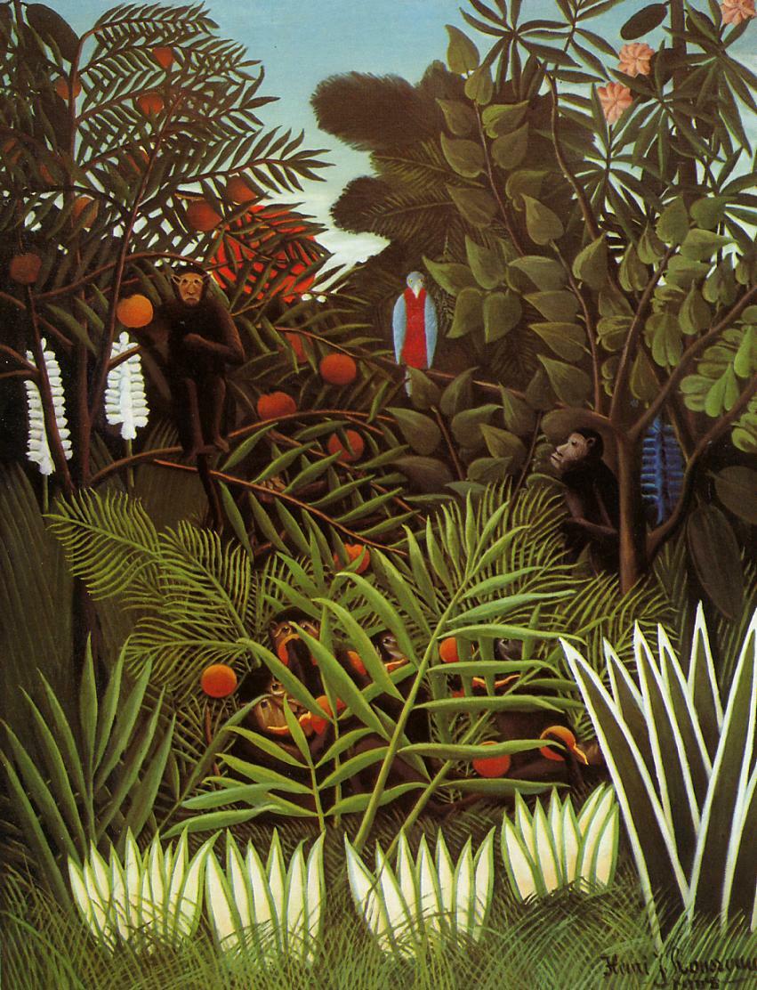 Henri Rousseau Tropical Forest With Monkeys