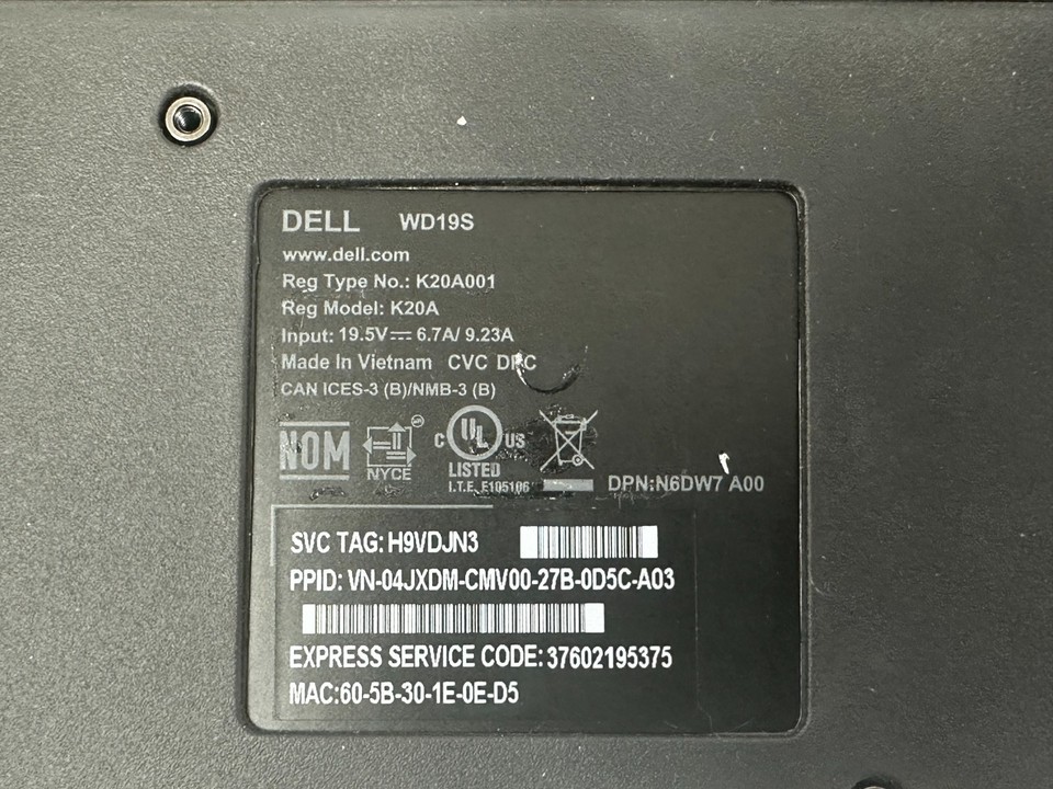 LOT OF 3 Dell WD19S K20A001 USB-C HDMI Docking Station/ No AC, FREE ...
