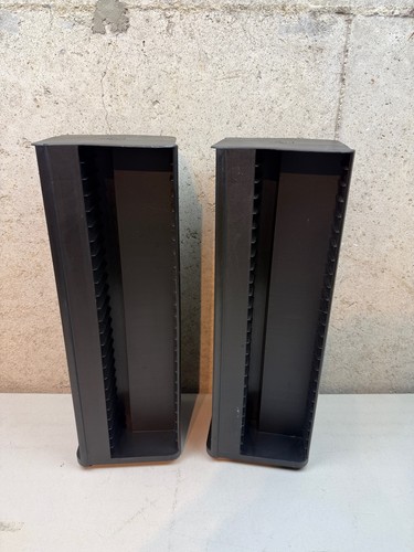 Laserline 100 CD Spinning CD Tower Lot of 2 Black Compact Disc Storage ...