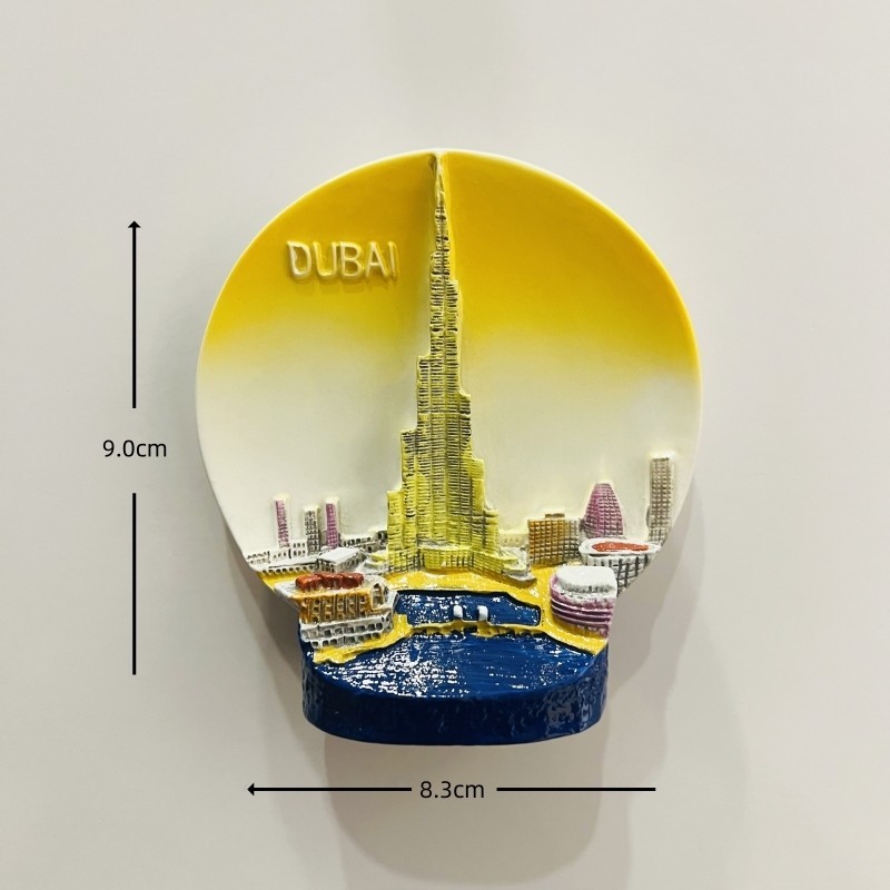 Dubai Burj Khalifa Al Arab Palm Island Desert Landmark Souvenir Fridge ...