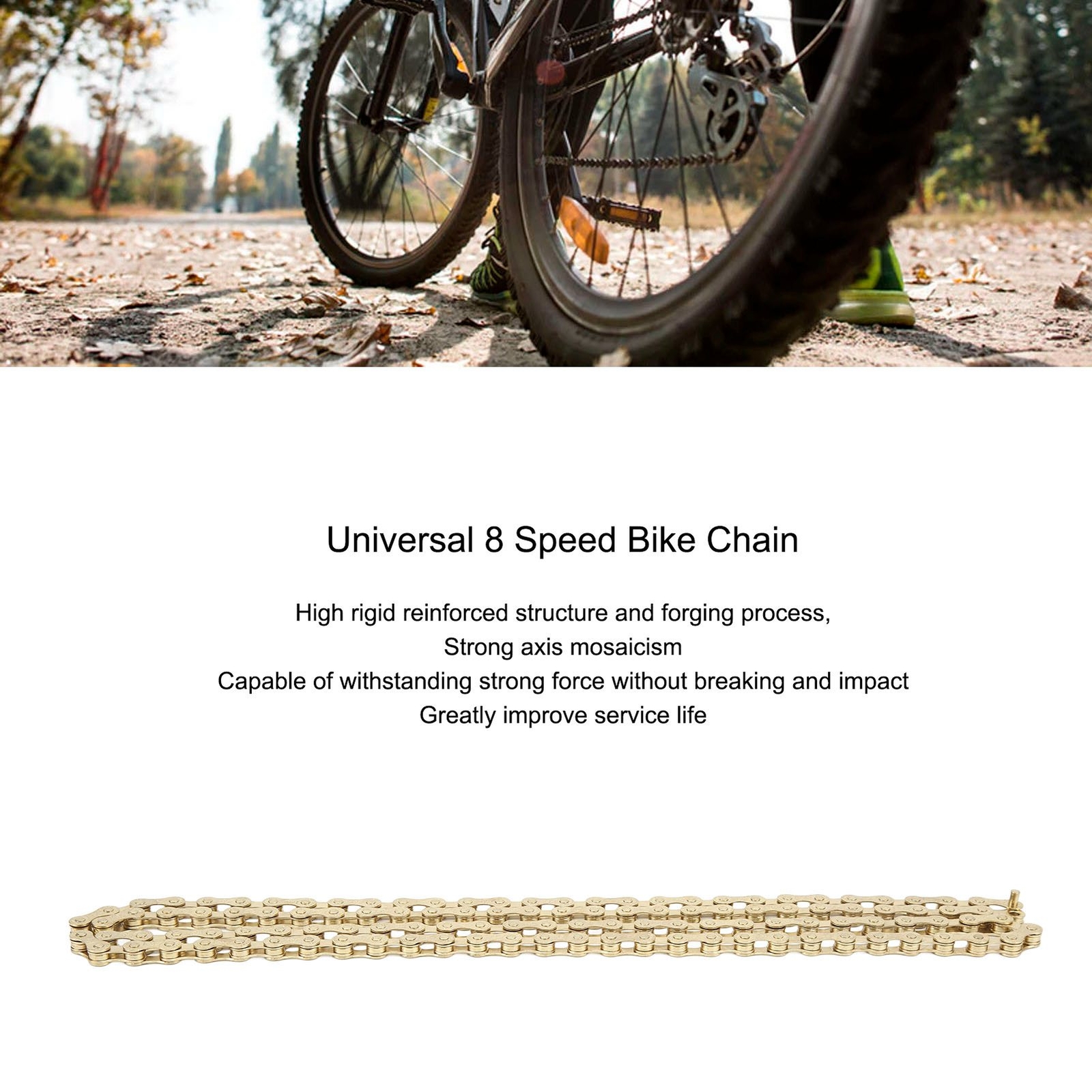 8 Speed Bicycle Chain Universal Carbon Steel Mountain Road Bike Chain ...