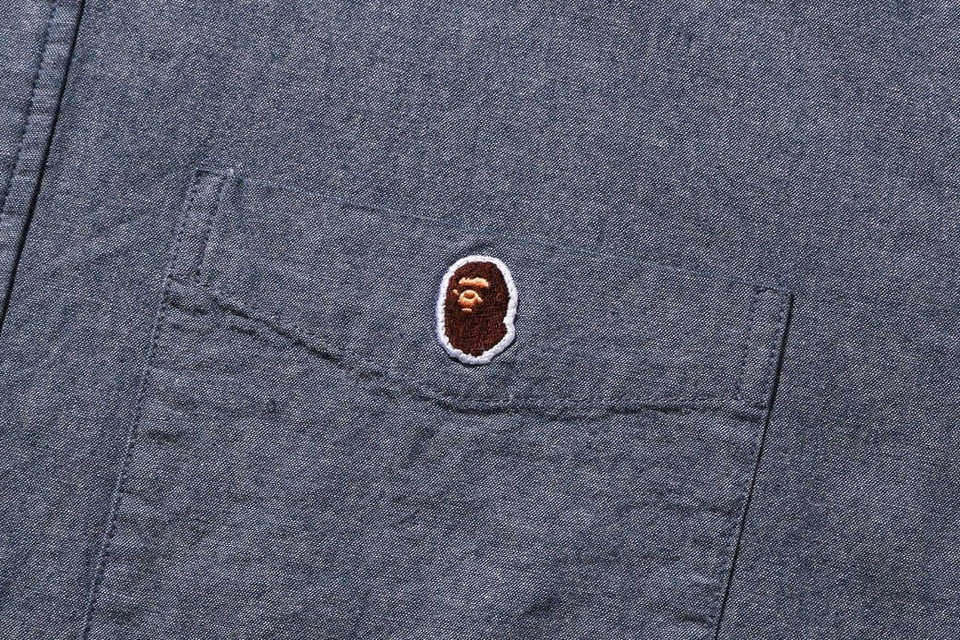 A Bathing Ape Online Exclusive Men's Chambray Shirt 2024 SS APE HEAD ...