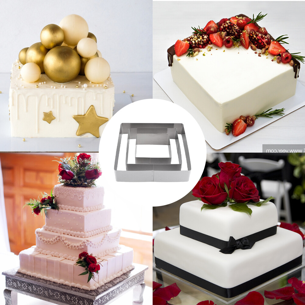 Pizzas Square Pastry Stainless Steel Cakes Mold Cookie Baking Birthday ...