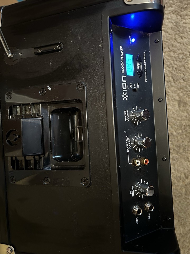ION Block Rocker Portable Sound System, Ipod Dock, Mic, FM, AM. | eBay